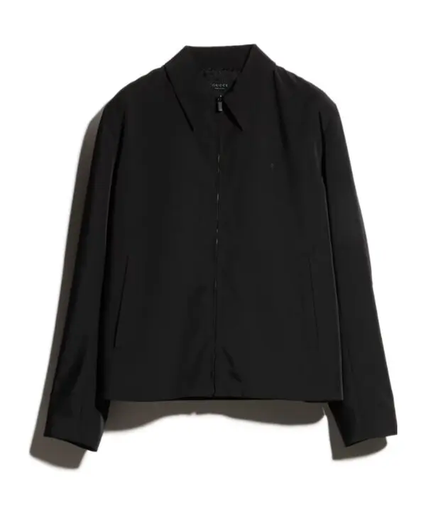 Gucci Stretch Polyester Zip Jacket With Embroidery
