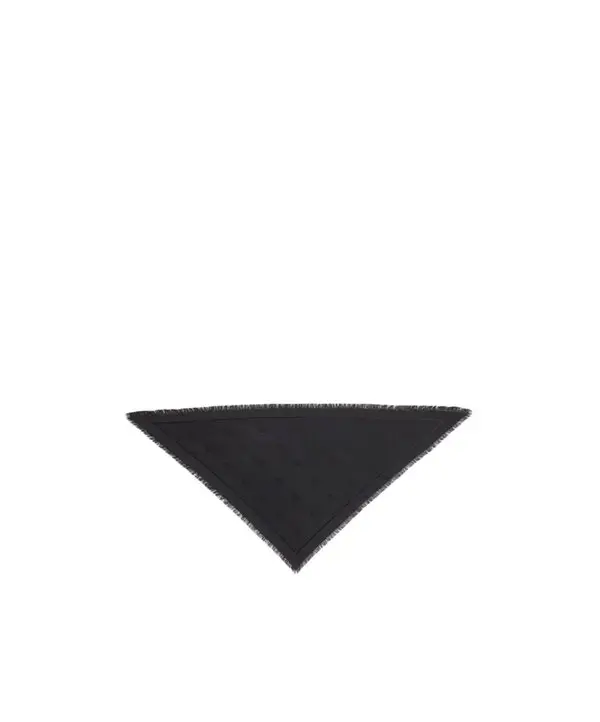 Gucci Double G Silk Wool Shawl - Black
