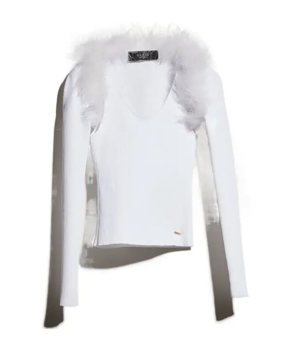 Gucci Rib Viscose Tank Top With Detachable Cardigan - White
