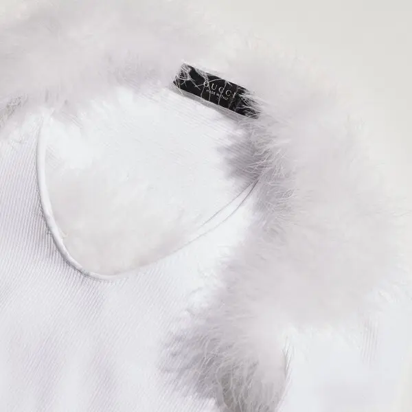 Gucci Rib Viscose Tank Top With Detachable Cardigan