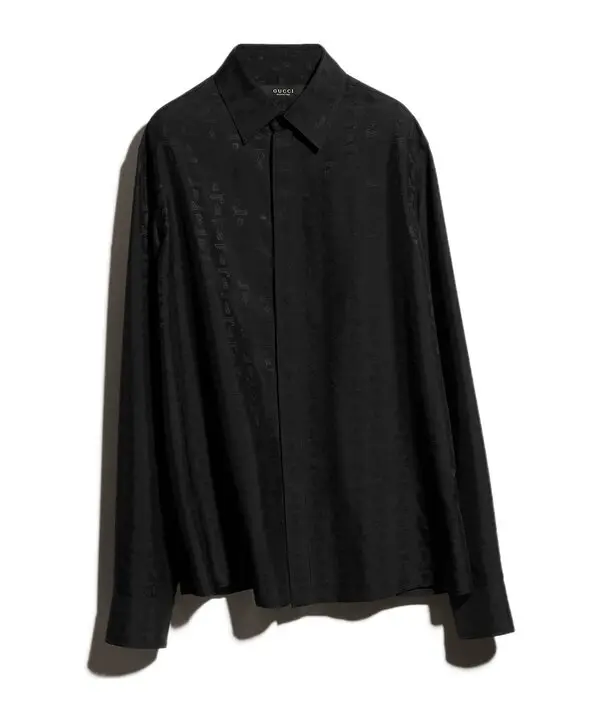 Gucci Silk Habotai Jacquard Shirt