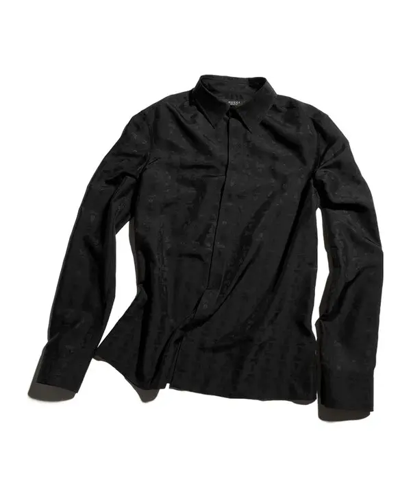 Gucci Silk Habotai Jacquard Shirt