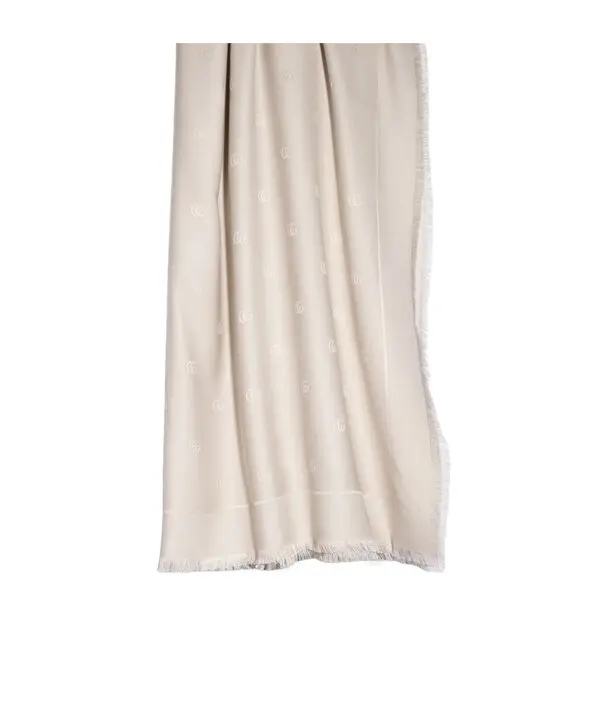 Gucci Double G Silk Wool Shawl - Ivory
