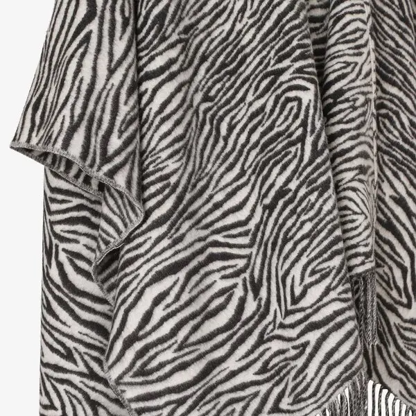 Fendi Wool Poncho With Tiger Animalier Print