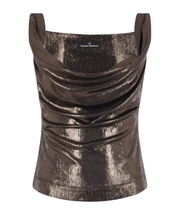 VIVIENNE WESTWOOD Draped Metallic-effect Top