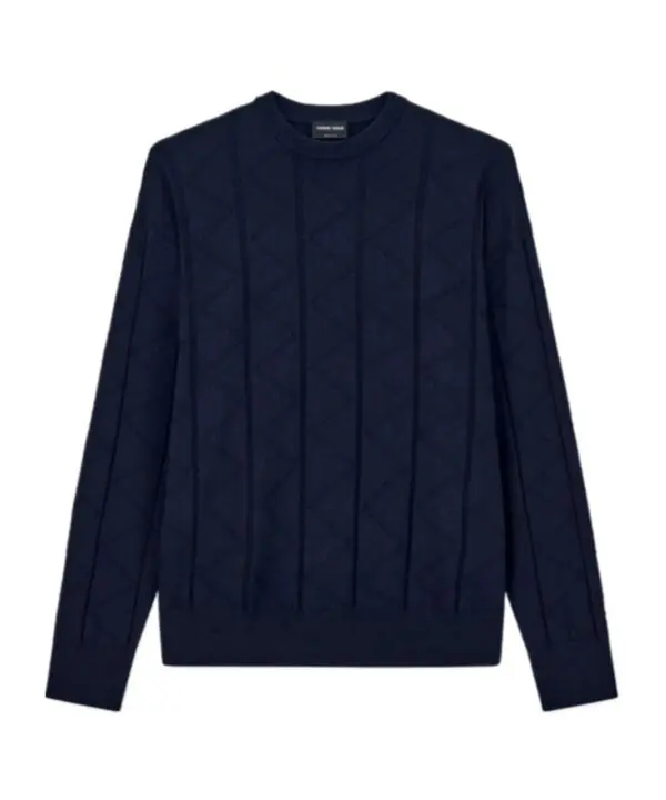 Giorgio Armani Sweater Regular Fit Chevron Virgin Wool