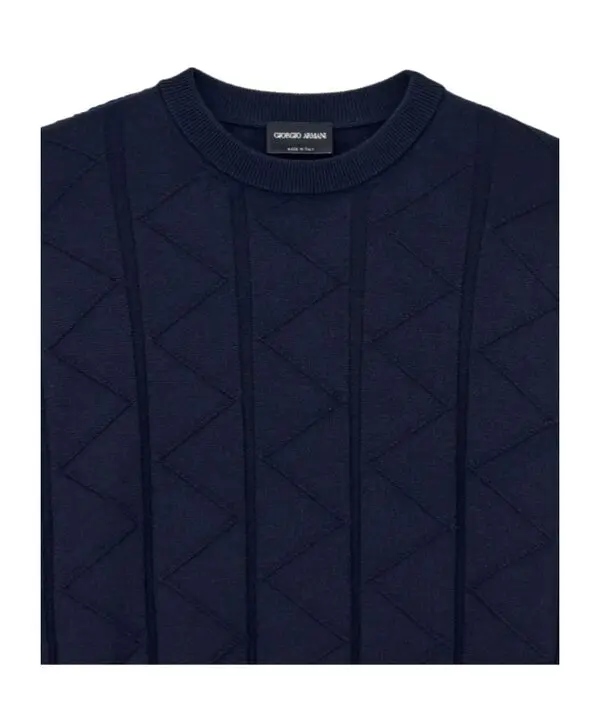 Giorgio Armani Sweater Regular Fit Chevron Virgin Wool
