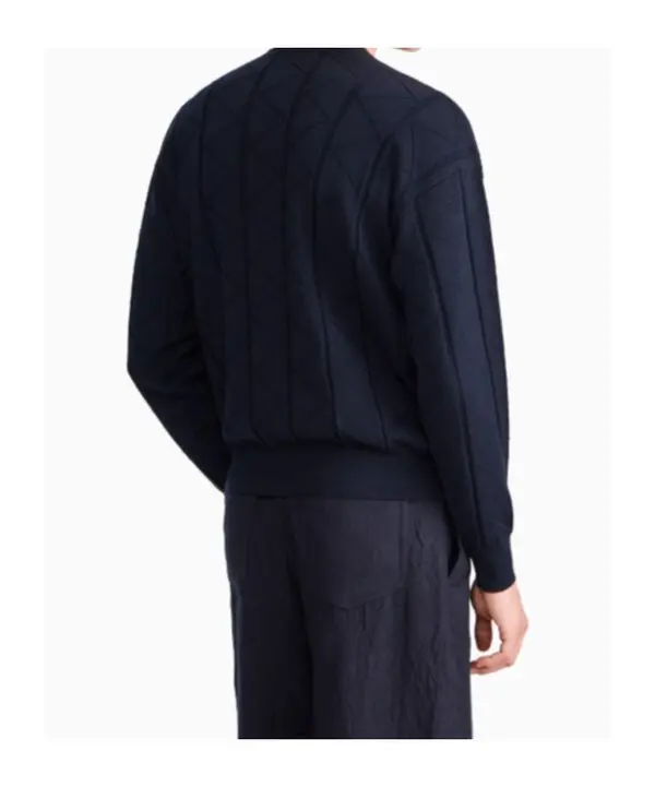 Giorgio Armani Sweater Regular Fit Chevron Virgin Wool