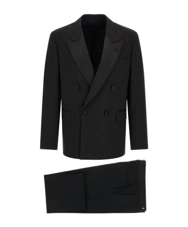 LARDINI Double-breasted Blazer, Straight-leg Suit Trousers