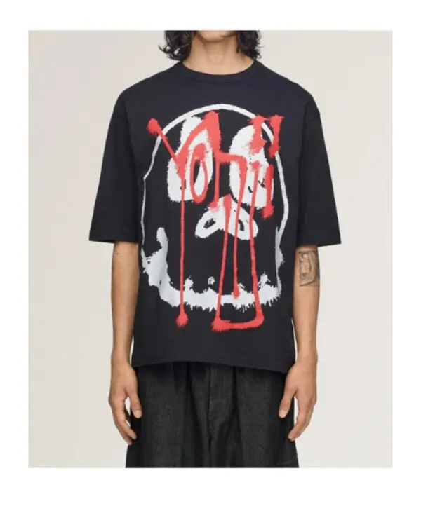 Y3 Skull Graphic T-shirt In /red