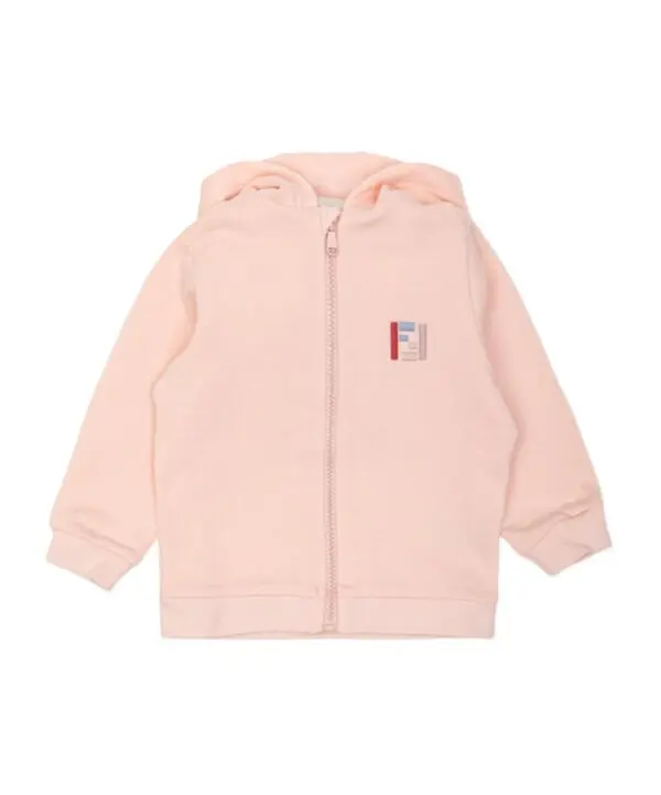 Fendi Logo Embroidered Zip-up Hoodie