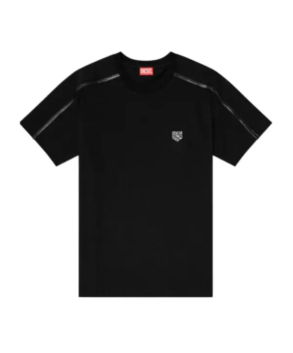DIESEL® T-shirt With Contrast Trims And Logo Patch