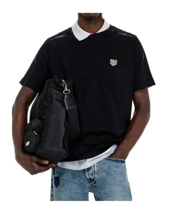 DIESEL® T-shirt With Contrast Trims And Logo Patch