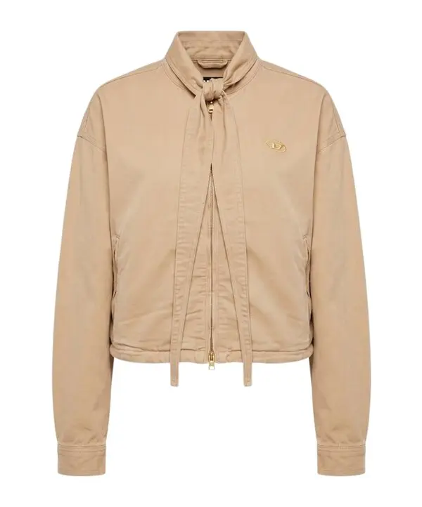 DIESEL® Two-way Zip Casual Jacket With Tie Detail
