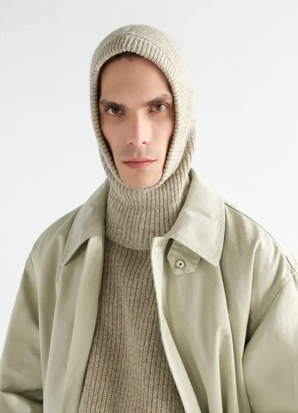LEMAIRE Alpaca And Yak Wool Blend Balaclava - Beige / Oat