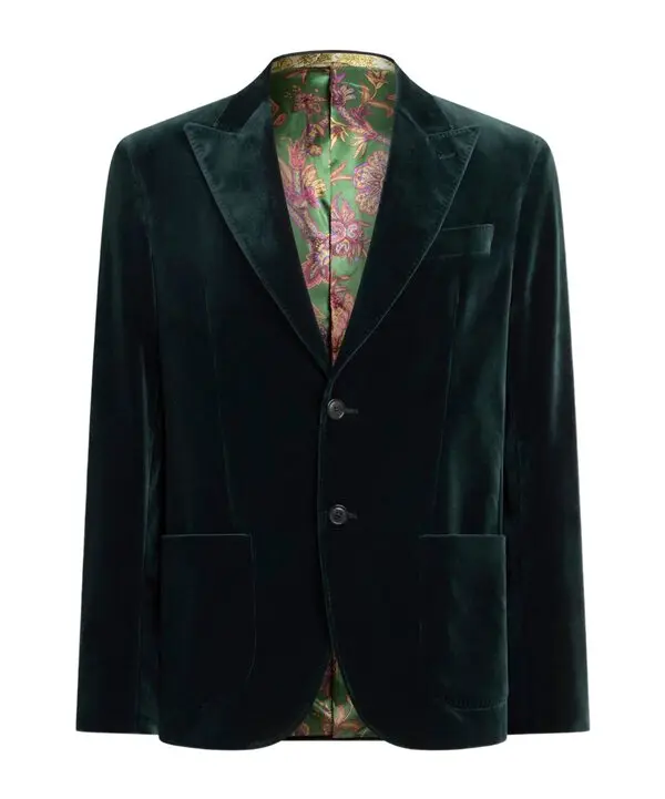 Etro Single-breasted Stretch Cotton Velvet Jacket