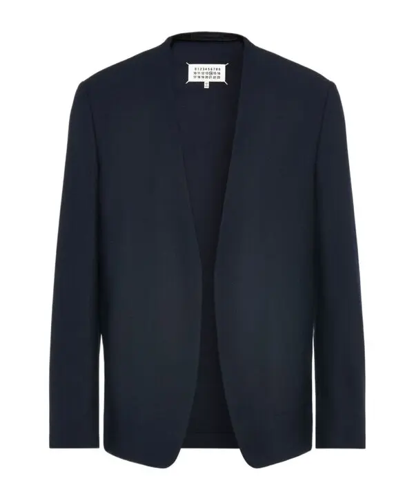 MAISON MARGIELA Open-front Collarless Jacket In Virgin Wool