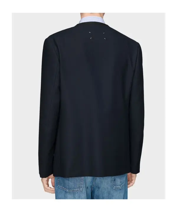 MAISON MARGIELA Open-front Collarless Jacket In Virgin Wool