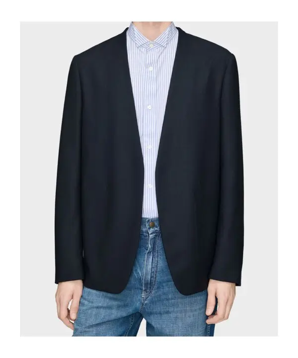 MAISON MARGIELA Lapel-free Blazer In Virgin Wool