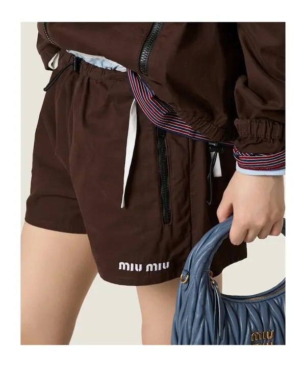 Miu Miu Washed Gabardine Shorts