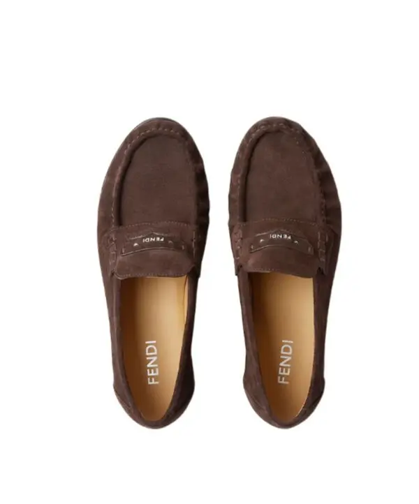 Fendi Scrunch Loafers With Logo Detailing - Brown