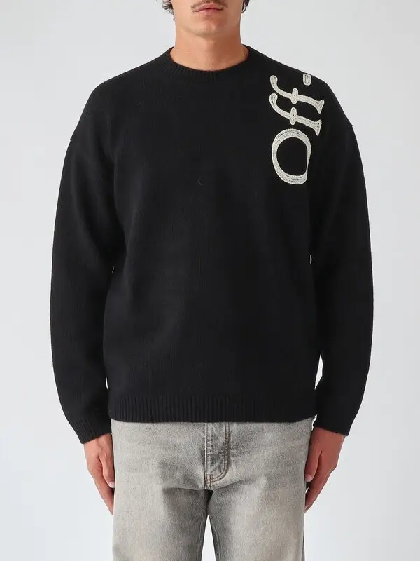 Off-White Logo-embroidered Knitted Sweater