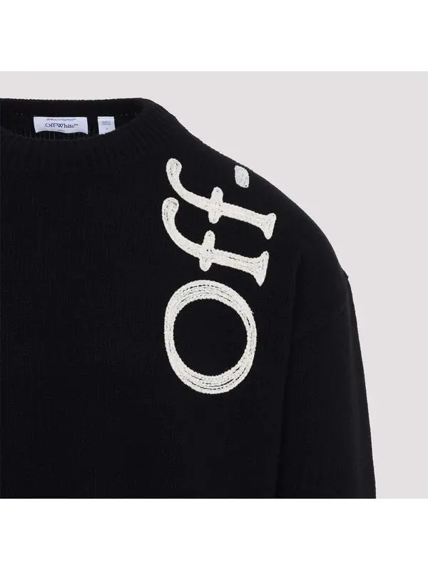 Off-White Logo-embroidered Knitted Sweater