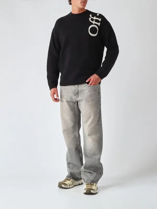 Off-White Logo-embroidered Knitted Sweater