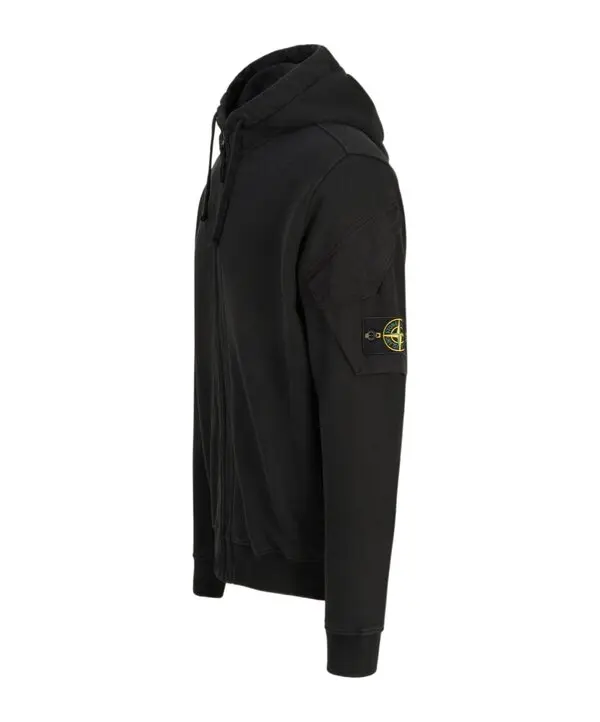 Stone Island Logo Patch Zipped Hoodie