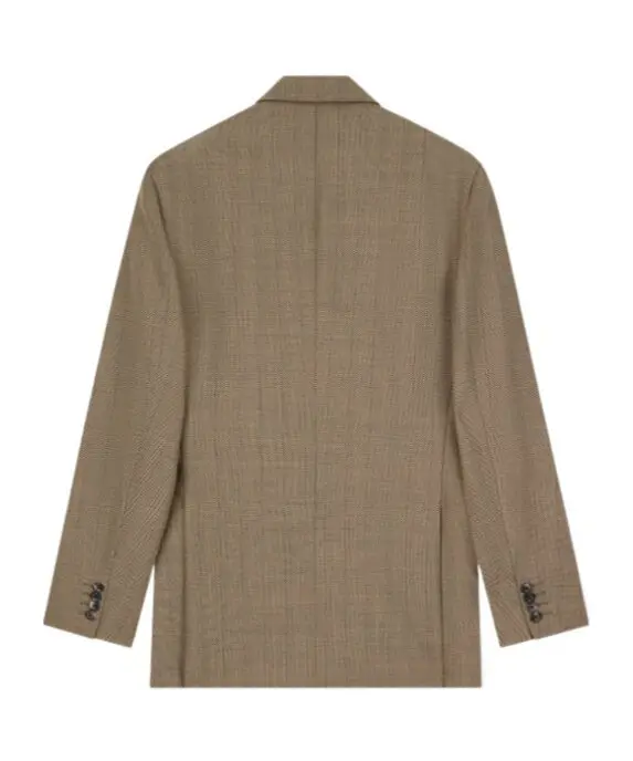 Emporio Armani Lined Blazer In Herringbone Virgin Wool