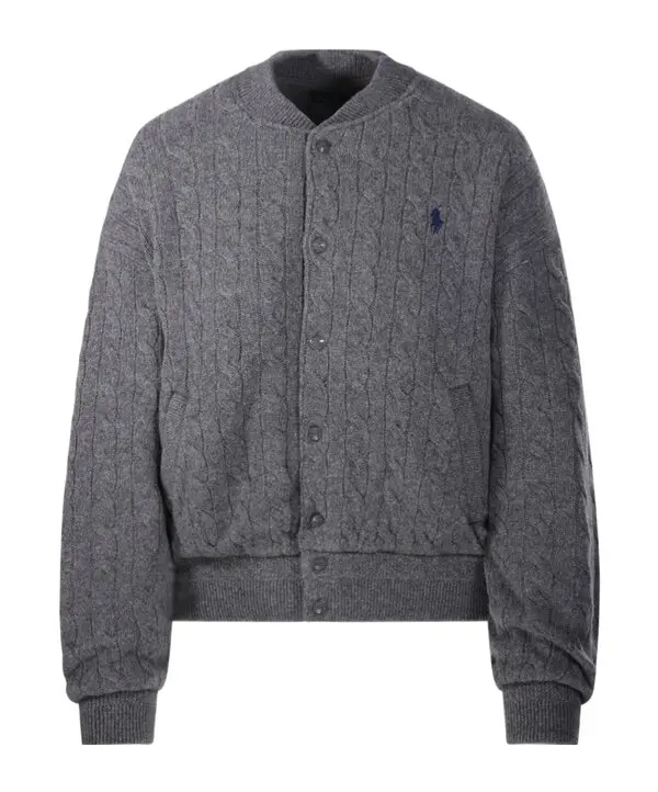 Polo Ralph Lauren Cable-knit Bomber Jacket - Grey