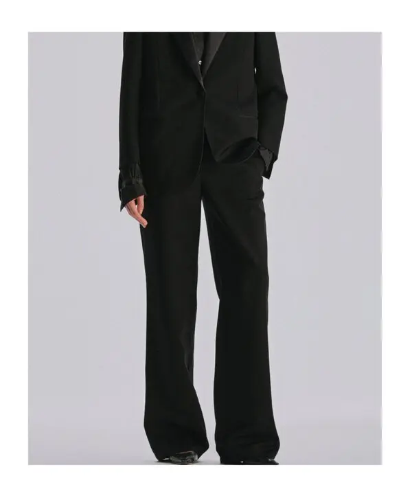 THE ROW Lind Bootcut Trousers With Satin Tuxedo Stripes