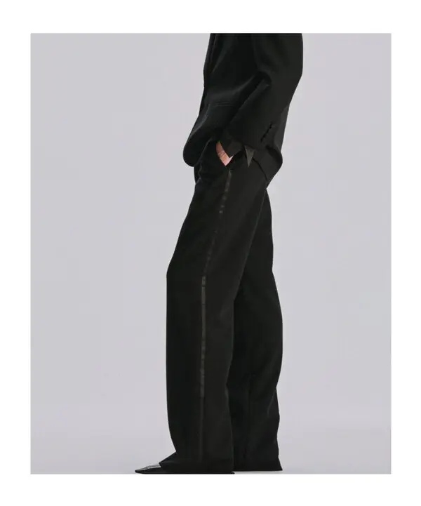 THE ROW Lind Bootcut Trousers With Satin Tuxedo Stripes