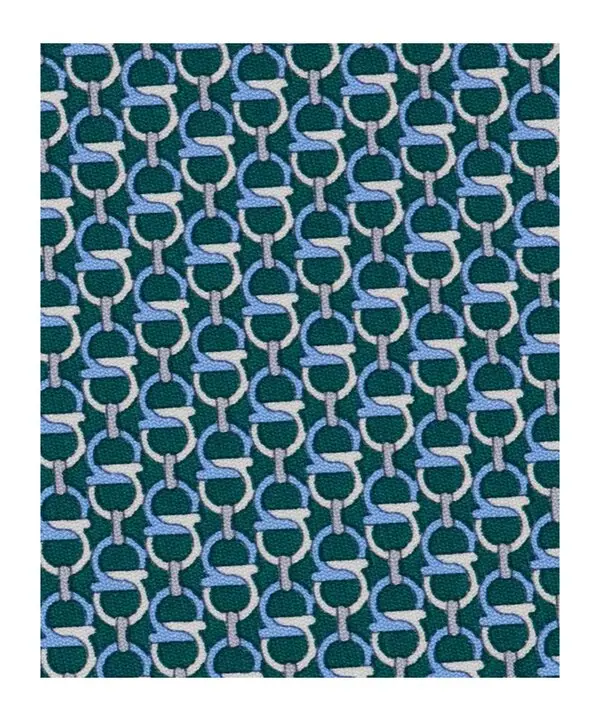 FERRAGAMO Gancini Links Print Silk Neck Tie