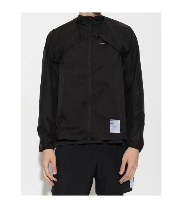 Satisfy Long-sleeved Casual Jacket With Stand Collar And Zip Closure