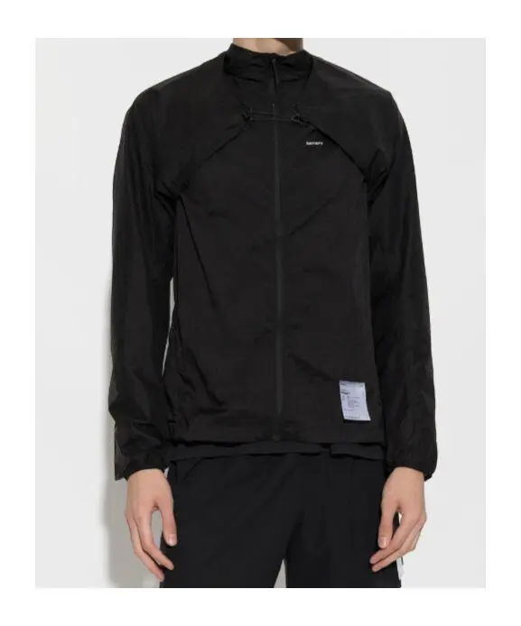 Satisfy Long-sleeved Casual Jacket With Stand Collar And Zip Closure