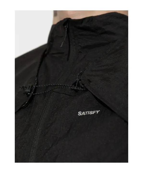 Satisfy Long-sleeved Casual Jacket With Stand Collar And Zip Closure