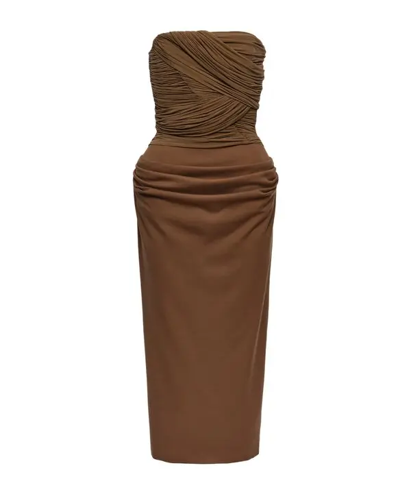 Magda Butrym Strapless Draped Corset Dress