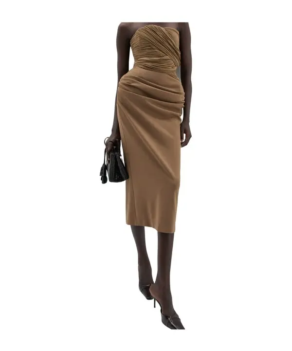 Magda Butrym Strapless Draped Corset Dress