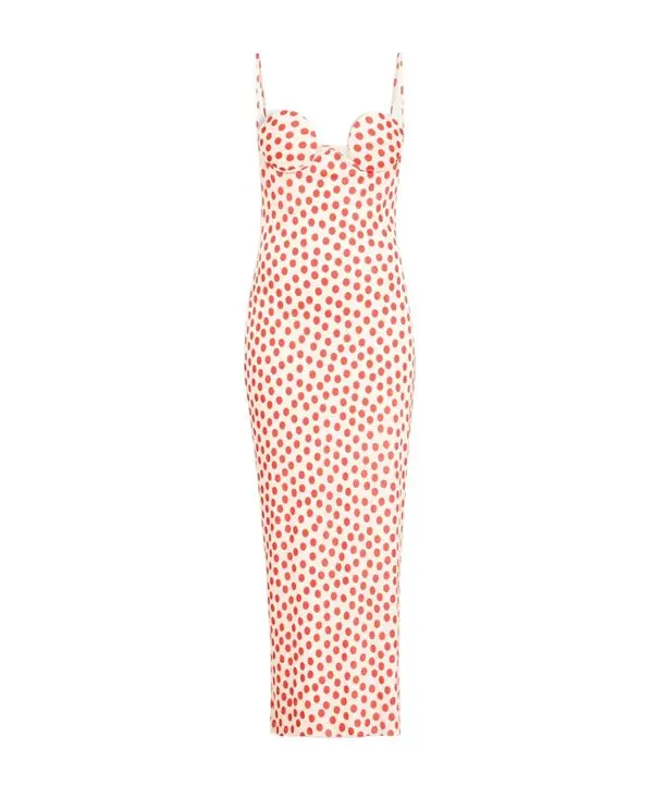 Alaïa Polka Dot Midi Dress - Multicolor