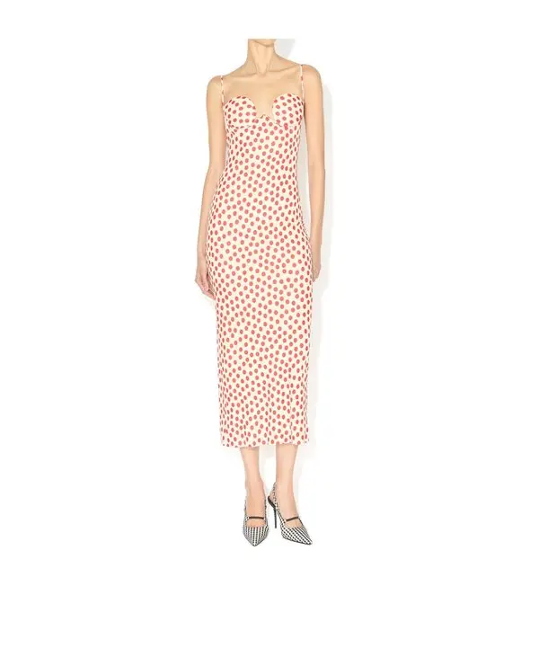 Alaïa Polka Dot Midi Dress - No