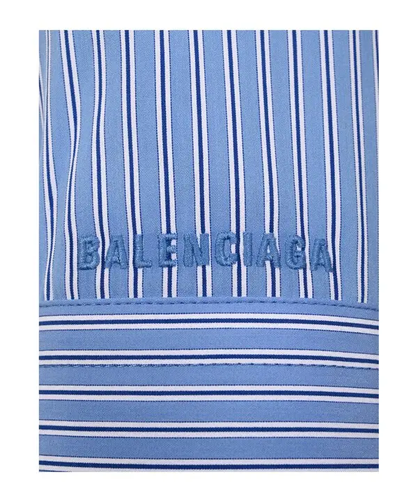 Balenciaga Striped Cropped Shirt - Blue/navy Blue