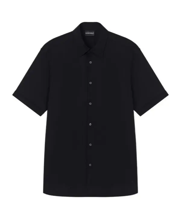 Emporio Armani Button-up Short-sleeved Shirt - Black