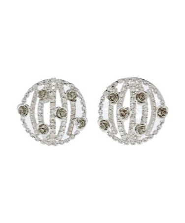 Magda Butrym Floral Appliqué Embellished Earrings - Silver
