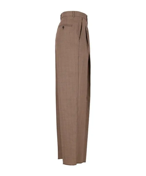 Emporio Armani Tailored Trousers With Belt Loops - Beige