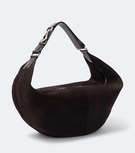 LEMAIRE Quiver Clip Large Suede Shoulder Bag