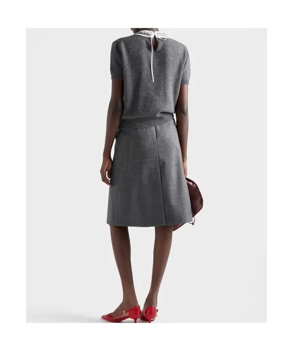 Prada Rush Stitch Pleated Skirt