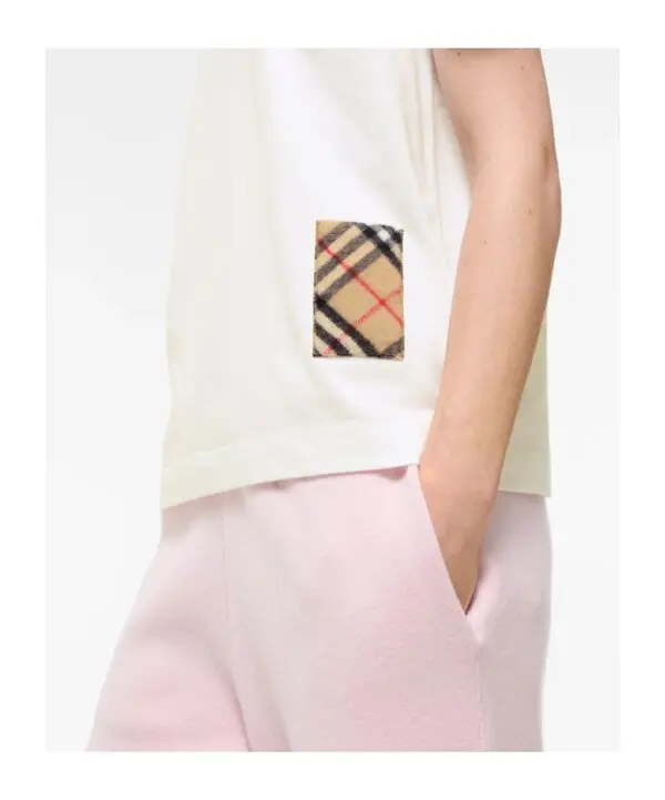 Burberry Check Patch Crewneck T-shirt