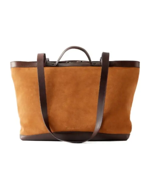 Dries Van Noten Leather-trimmed Suede Tote