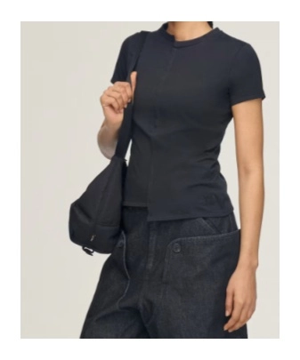 Y3 Fitted Short Sleeve Tee With Asymmetrical Hem